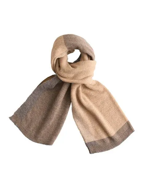 MONTICELLI CASHMERE Cashmere Merino Ultra-soft Marled Knit Scarf - Beiges Combo