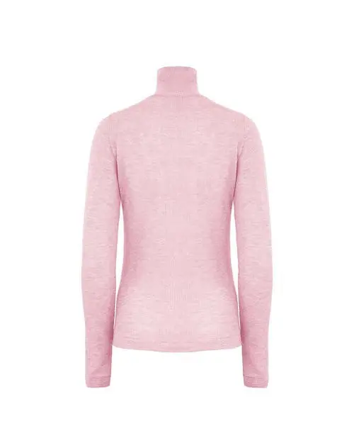 THEO THE LABEL Nomia Sheer Knit Turtleneck - Powder Puff