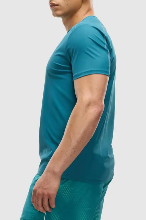 PELOTON Interlock Short Sleeve Run Tee - Dark Teal