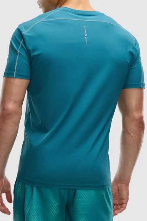 PELOTON Interlock Short Sleeve Run Tee - Dark Teal