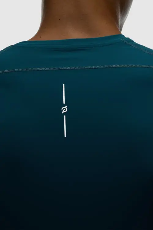 PELOTON Interlock Short Sleeve Run Tee - Dark Teal