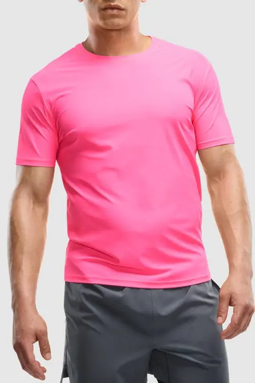 PELOTON Interlock Short Sleeve Run Tee - Hot Pink
