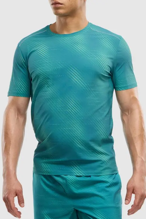 PELOTON Interlock Short Sleeve Run Tee - Twinkling Rays