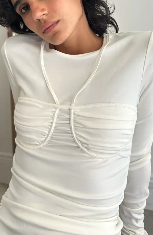 SAEMDI Fitted Bra Top With Boning Detail