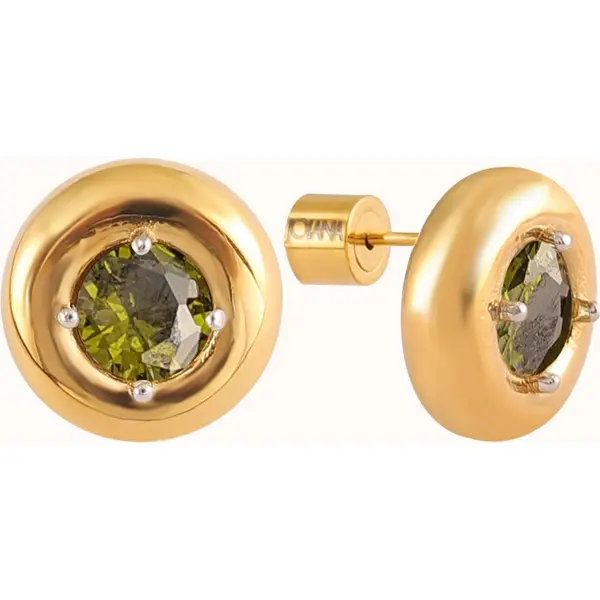 JOIANA JEWELRY Lila Stud Earrings - Gold /peridot