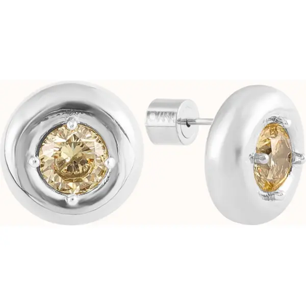 JOIANA JEWELRY Lila Stud Earrings - White Silver /lemon