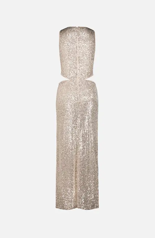 SAEMDI Sequin Maxi Dress With Cut-out