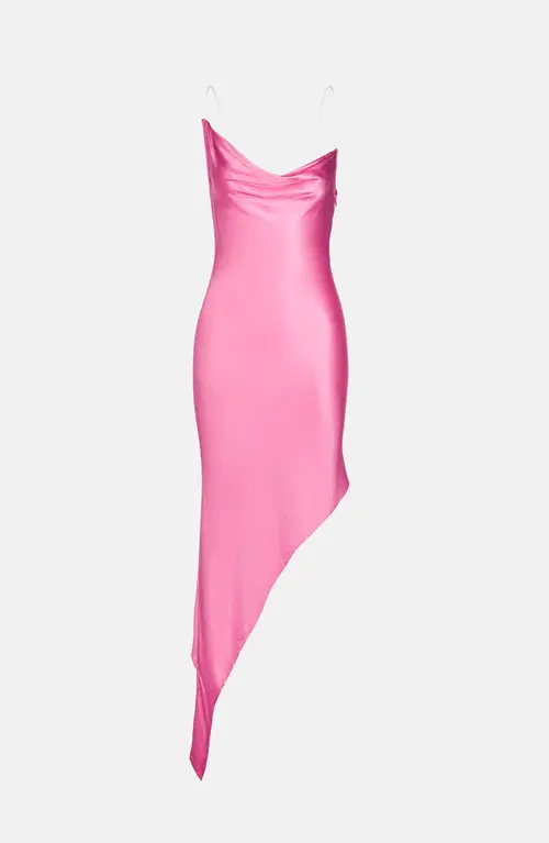 SAEMDI Satin Waterfall Dress - Pink
