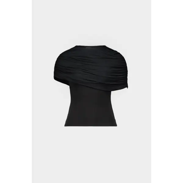 SAEMDI Mesh Cape Top - Black