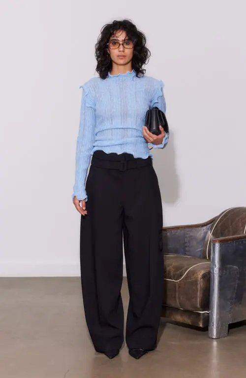 SAEMDI Frill Knit Top