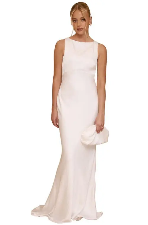 SIX STORIES Clarise Organza Open Back Maxi Dress