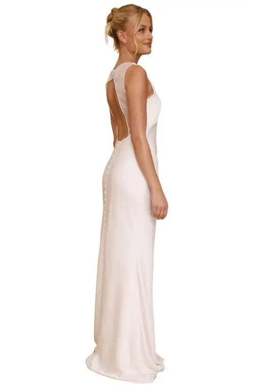 SIX STORIES Clarise Organza Open Back Maxi Dress
