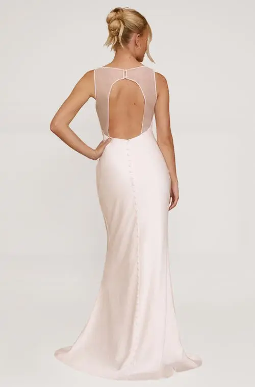 SIX STORIES Clarise Organza Open Back Maxi Dress