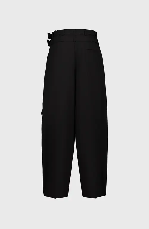 SAEMDI Belted Wide Leg Trousers