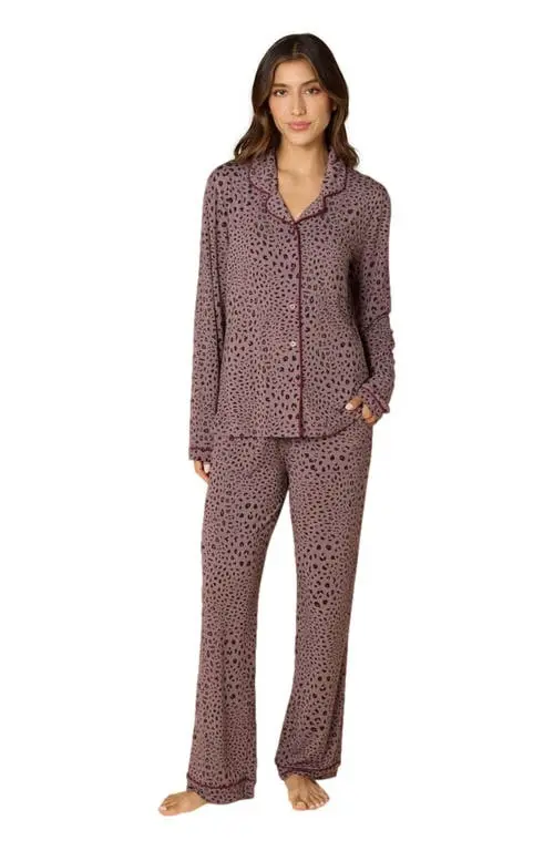 SOFTIES Aria Slim Notch Collar Pj Set - Wild Driftwood