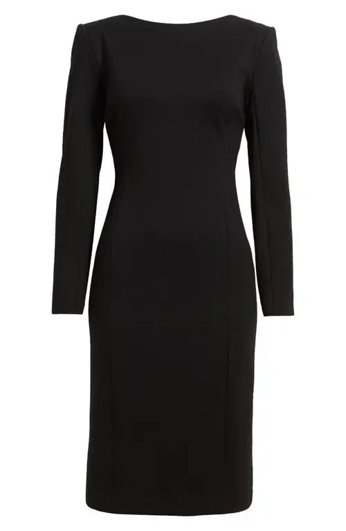Spanx Long Sleeve Low Back Sheath Dress - Classic Black