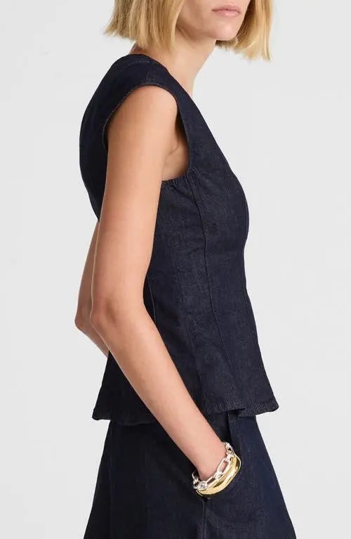 Madewell Seamed Scoop-neck Denim Top