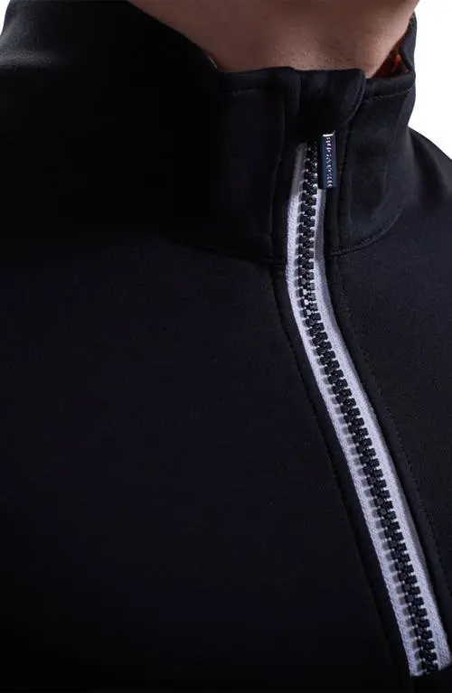 Bugatchi Solid Quarter Zip Pullover - Black