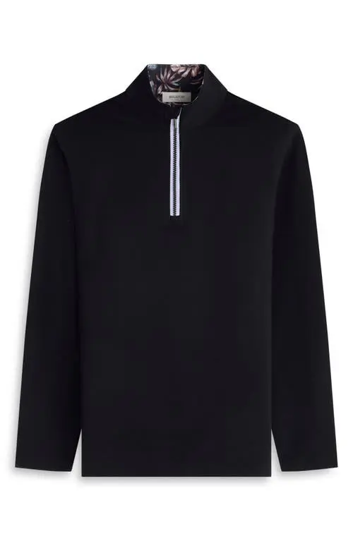 Bugatchi Solid Quarter Zip Pullover - Black