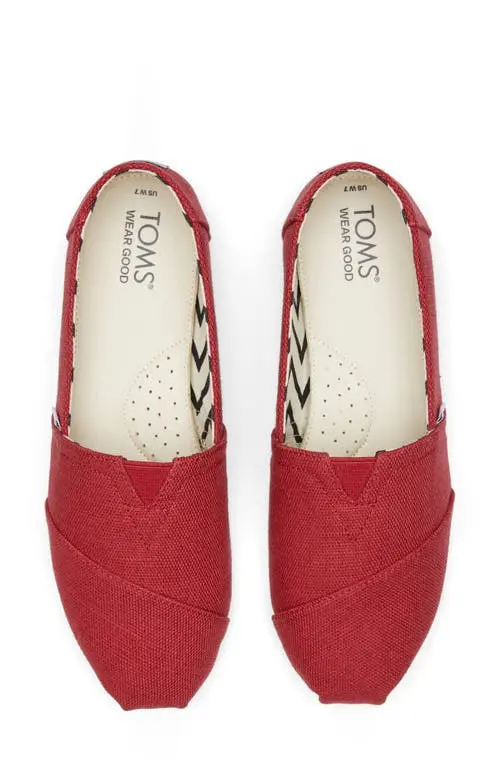 Toms Classic Alpargata Slip-on - Red Heritage Canvas