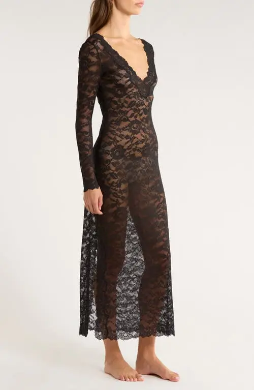 Natori Peony Lace Long Sleeve Gown
