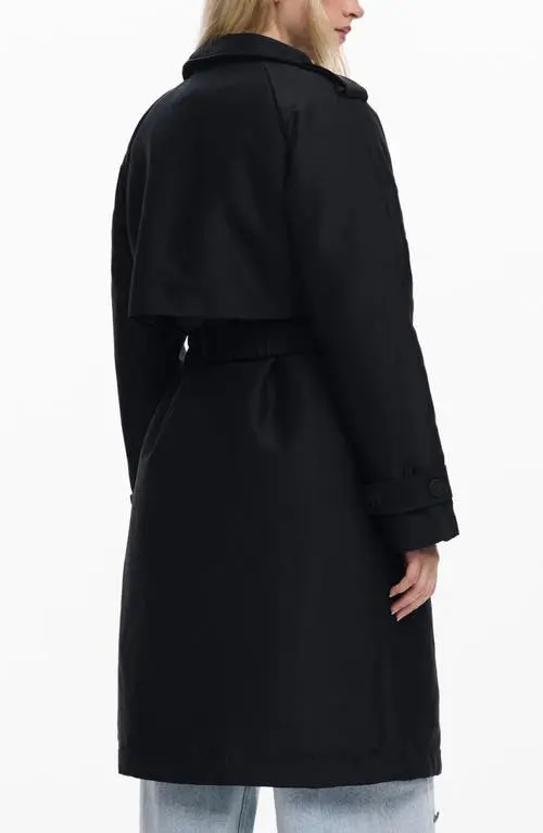 Desigual Padded Longline Trench Coat With Removable Hood