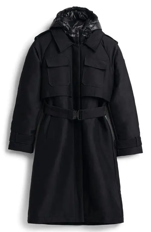 Desigual Padded Longline Trench Coat With Removable Hood