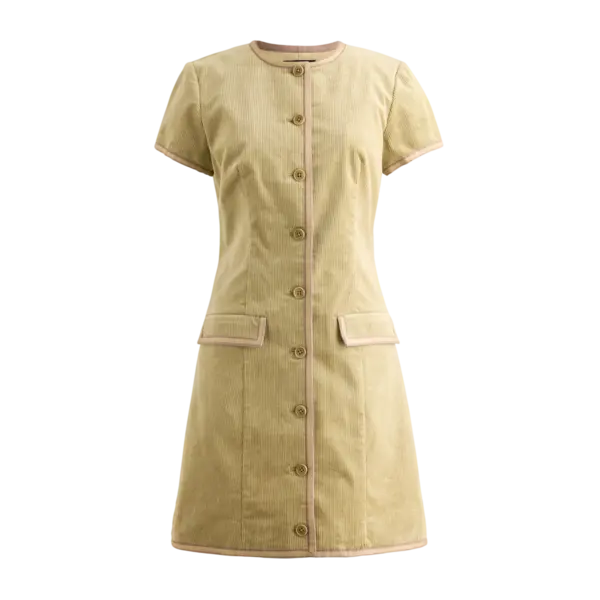 J. Crew Parc Corduroy Dress - Beige-Buckthorn | Editorialist