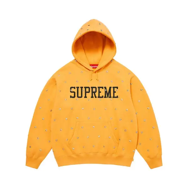 Supreme Stars Studded Hooded Sweatshirt - Gold