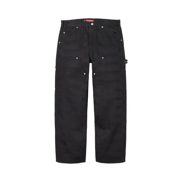 Supreme Jacquard Logos Double Knee Denim Painter Jean - Black