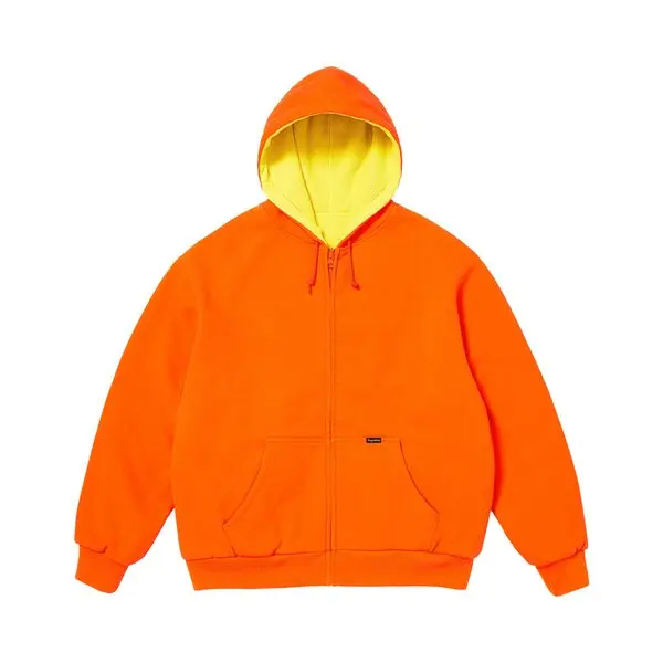 Supreme Reversible Work Zip Up Hooded Sweatshirt - Orange