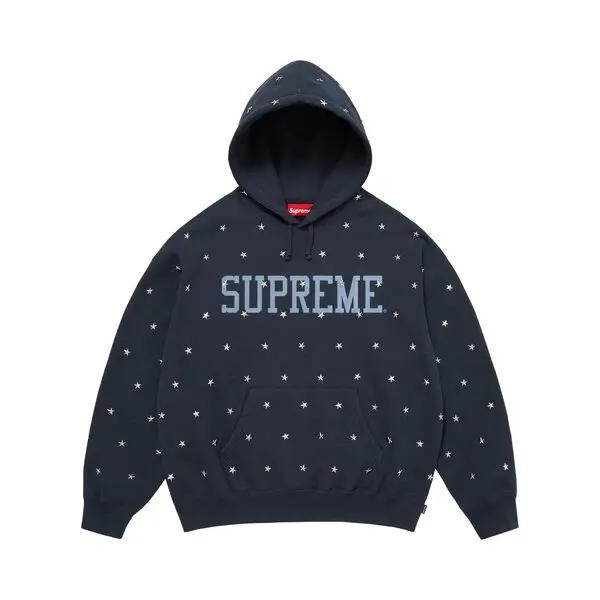 Supreme Stars Studded Hooded Sweatshirt - Blue