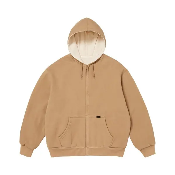 Supreme Reversible Zip-up Hooded Sweatshirt - Tan
