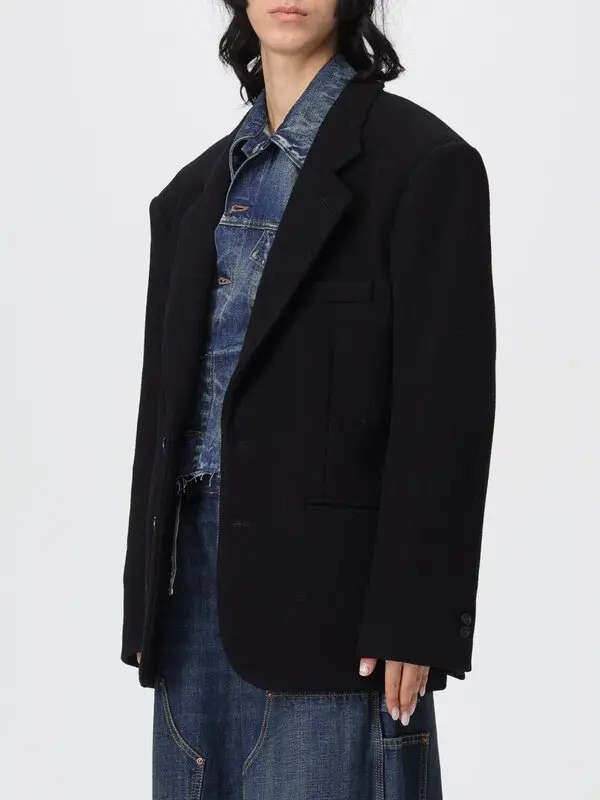 MAISON MARGIELA Wool Blend Coat - Black