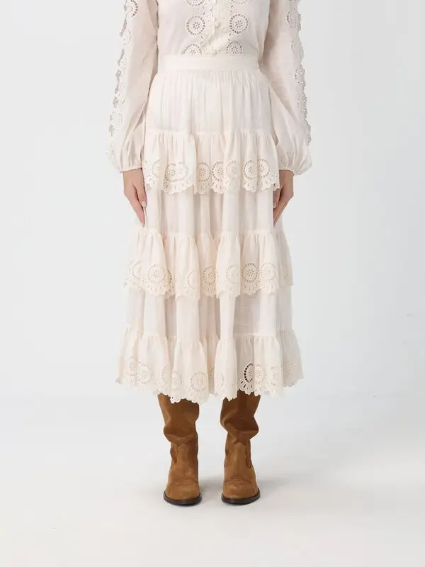 Zimmermann Tiered Maxi Skirt - Ivory