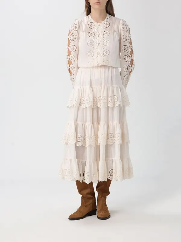 Zimmermann Tiered Maxi Skirt - Ivory