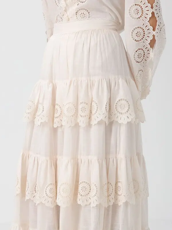 Zimmermann Tiered Maxi Skirt - Ivory