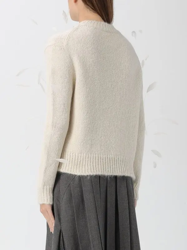 JIL SANDER Crew Neck Feather Embellished Sweater