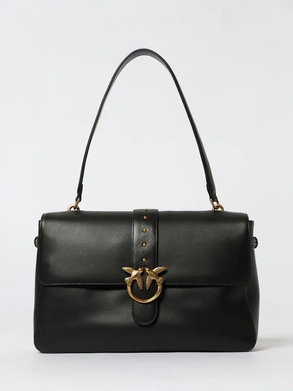 Pinko Maxi Love Bag Slouchy Leather Shoulder Bag - Black
