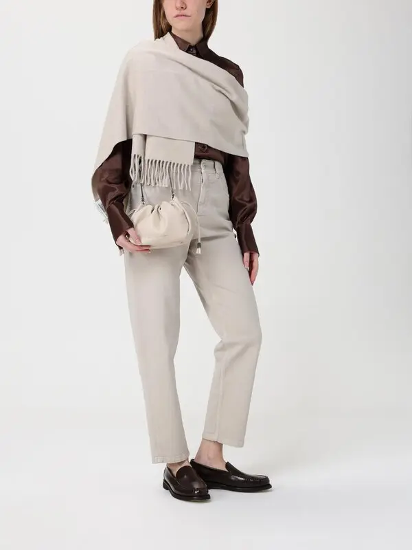 Brunello Cucinelli Drawstring Mini Bag - Ivory