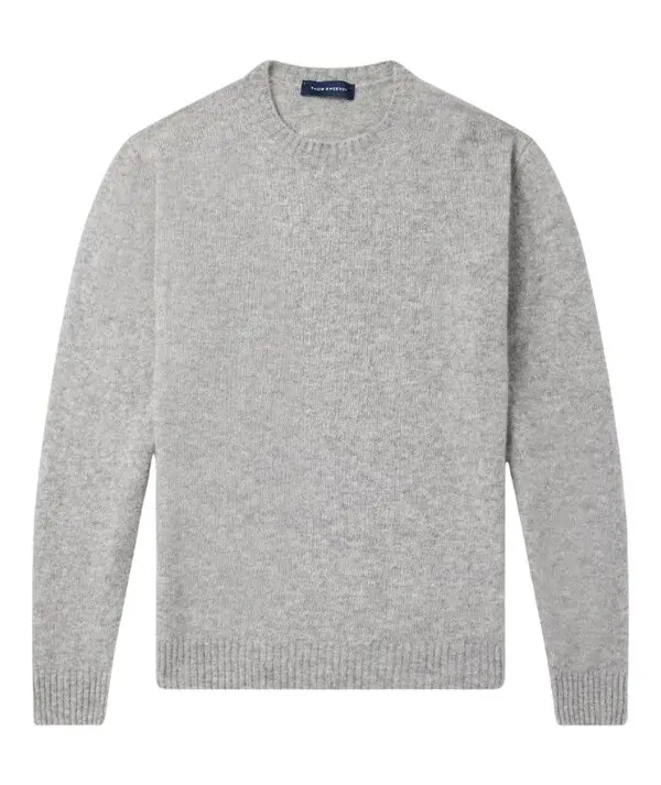 Thom Sweeney Brushed Cashmere-blend Sweater - Gray