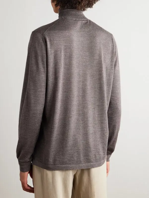 Thom Sweeney Cashmere And Silk-blend Rollneck Sweater - Brown