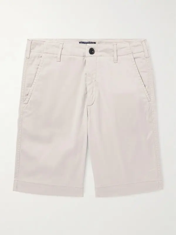 Vilebrequin Ponche Straight-leg Lyocell-blend Gabardine Shorts - Neutrals