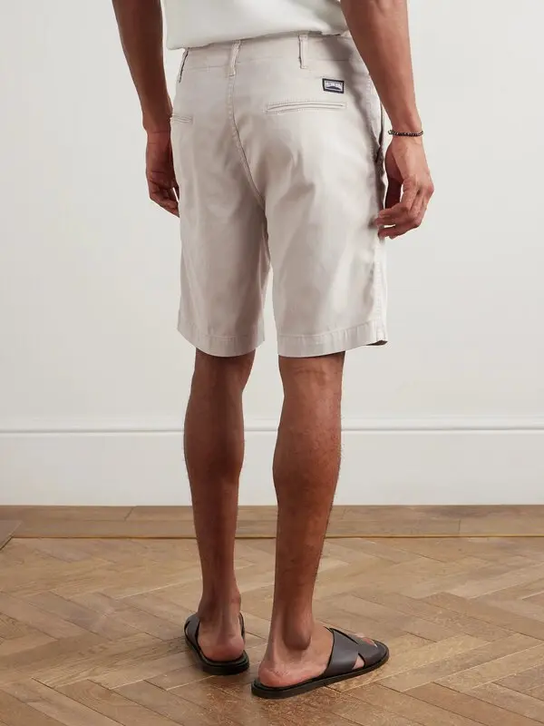 Vilebrequin Ponche Straight-leg Lyocell-blend Gabardine Shorts - Neutrals