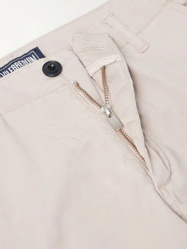 Vilebrequin Ponche Straight-leg Lyocell-blend Gabardine Shorts - Neutrals