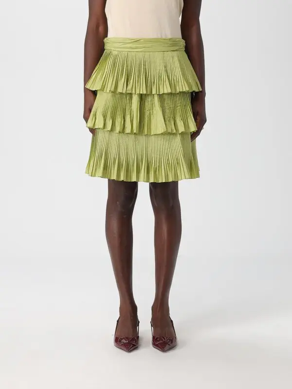 Valentino Garavani Pleated Tiered Skirt - Green