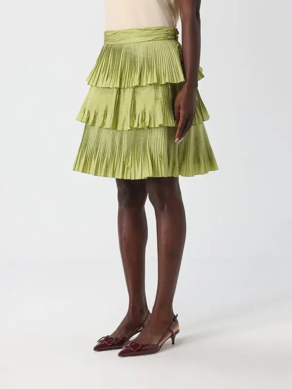 Valentino Garavani Pleated Tiered Skirt - Green