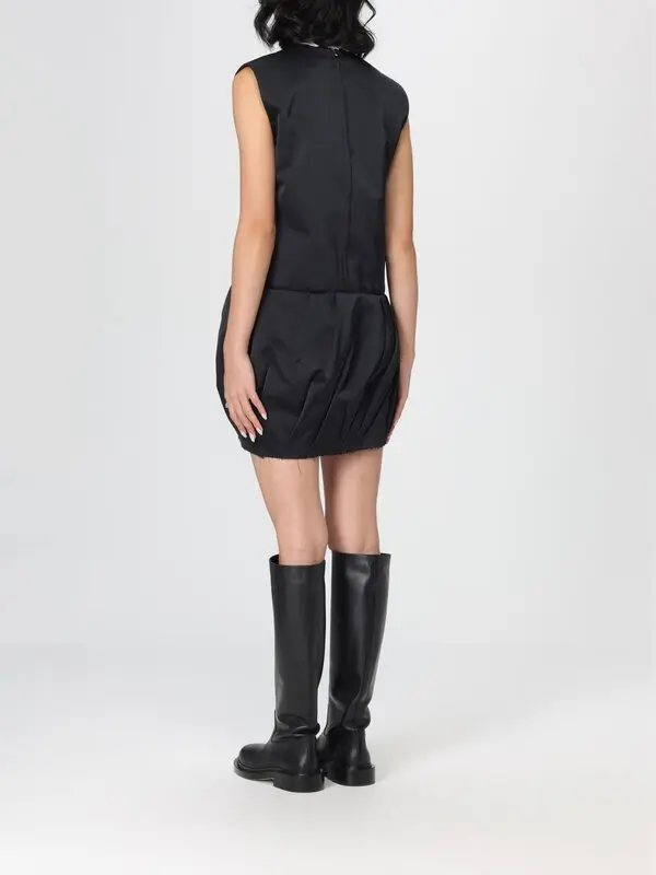 JIL SANDER Sleeveless V-neck Gathered Dress