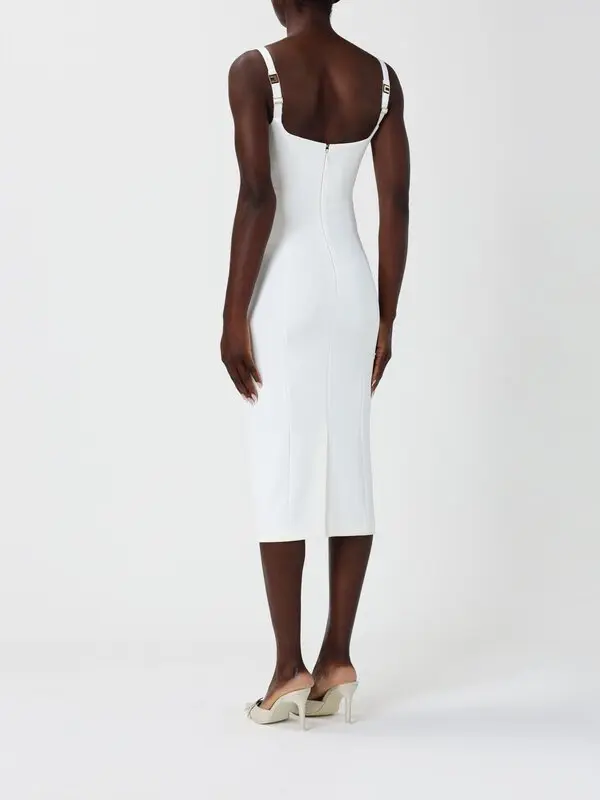 Elisabetta Franchi Embellished Bustier Midi Dress - Ivory