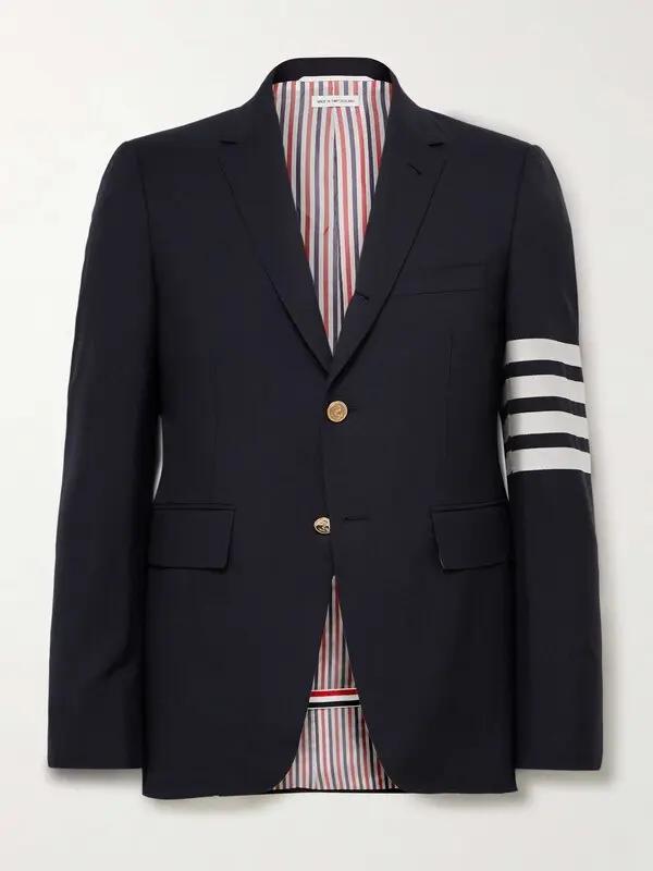 Thom Browne Slim-fit Striped Wool Blazer - Navy